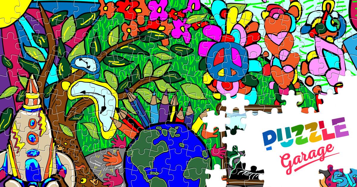 Colorful graffiti on the wall Jigsaw Puzzle (Art, Graffiti) | Puzzle Garage