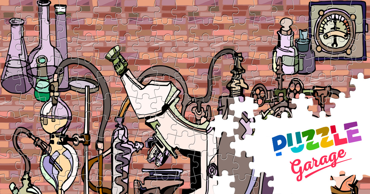 Laboratory Jigsaw Puzzle (For children, Cartoon Illustrations) | Puzzle ...