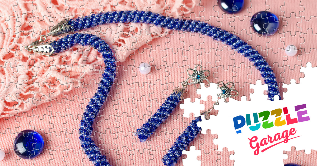 Blue beaded ornament Jigsaw Puzzle (Home, Needlework) | Puzzle Garage