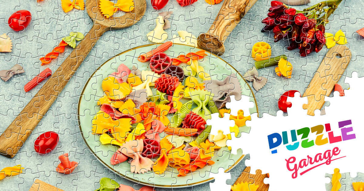 Colorful italian pasta Jigsaw Puzzle (Home, Food) | Puzzle Garage