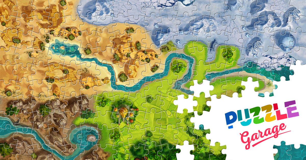 Map Jigsaw Puzzle (For children, Cartoon Illustrations) | Puzzle Garage
