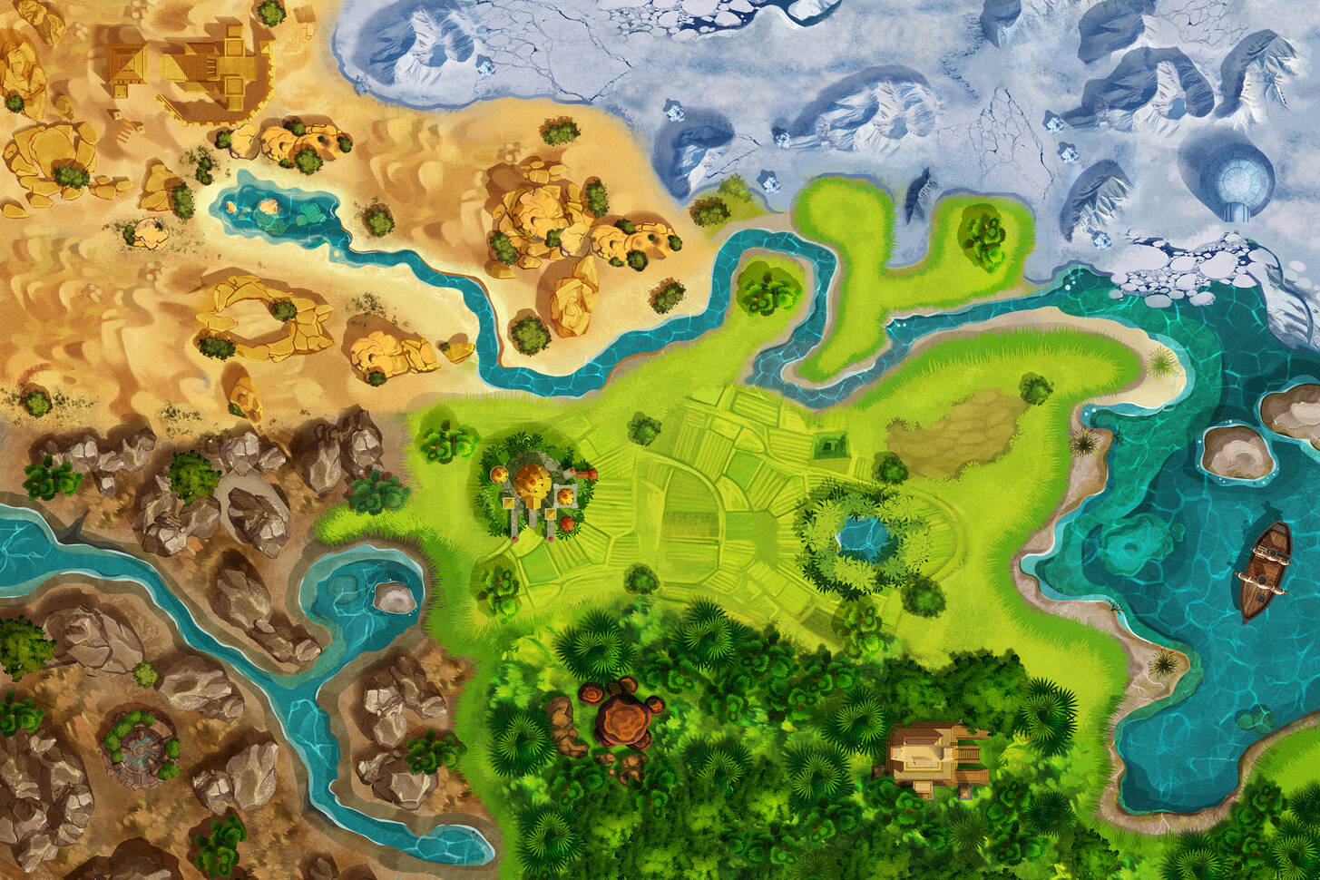 Map Jigsaw Puzzle (For children, Cartoon Illustrations) | Puzzle Garage