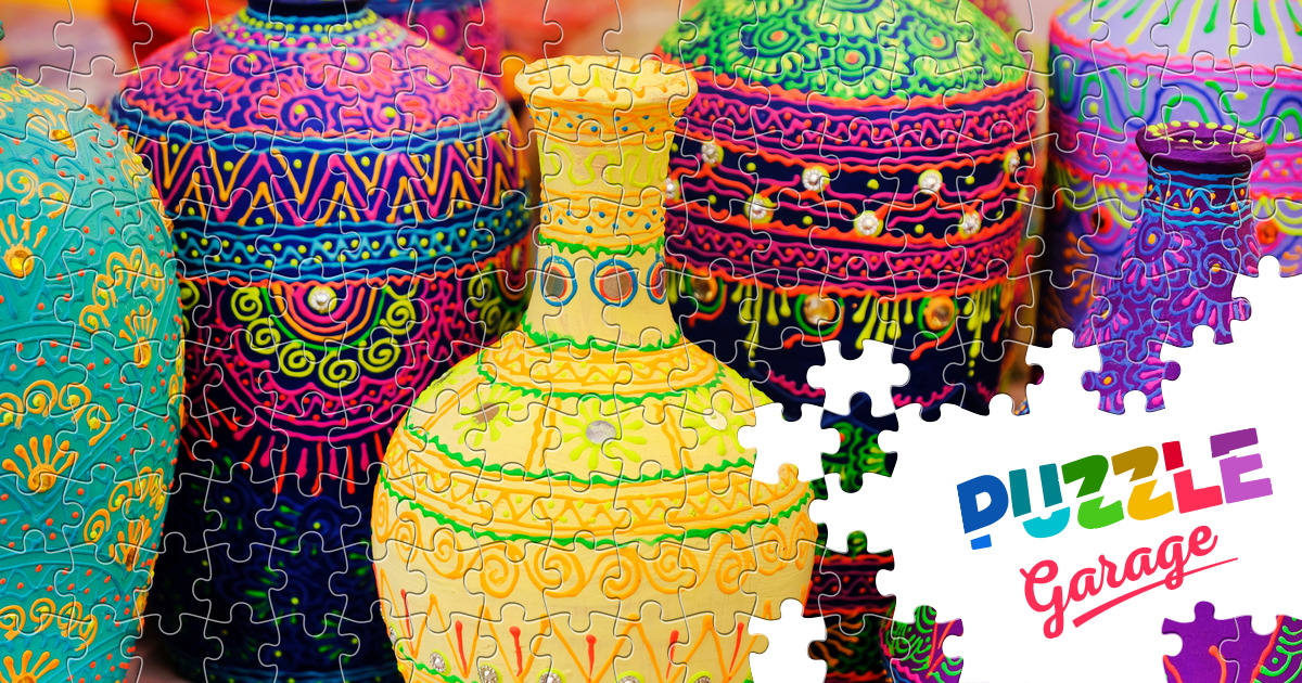 Handmade Indian vases Jigsaw Puzzle (Countries, India) | Puzzle Garage