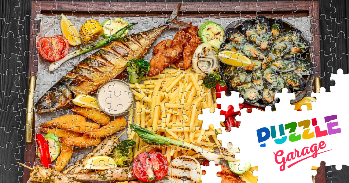 Fried vegetables and seafood Jigsaw Puzzle (Home, Food) | Puzzle Garage