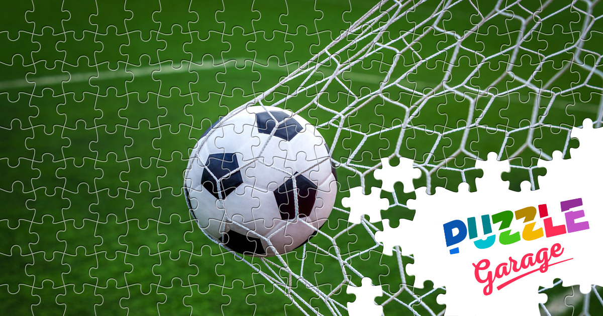 Soccer ball in the goal Jigsaw Puzzle (Sport, Football) | Puzzle Garage