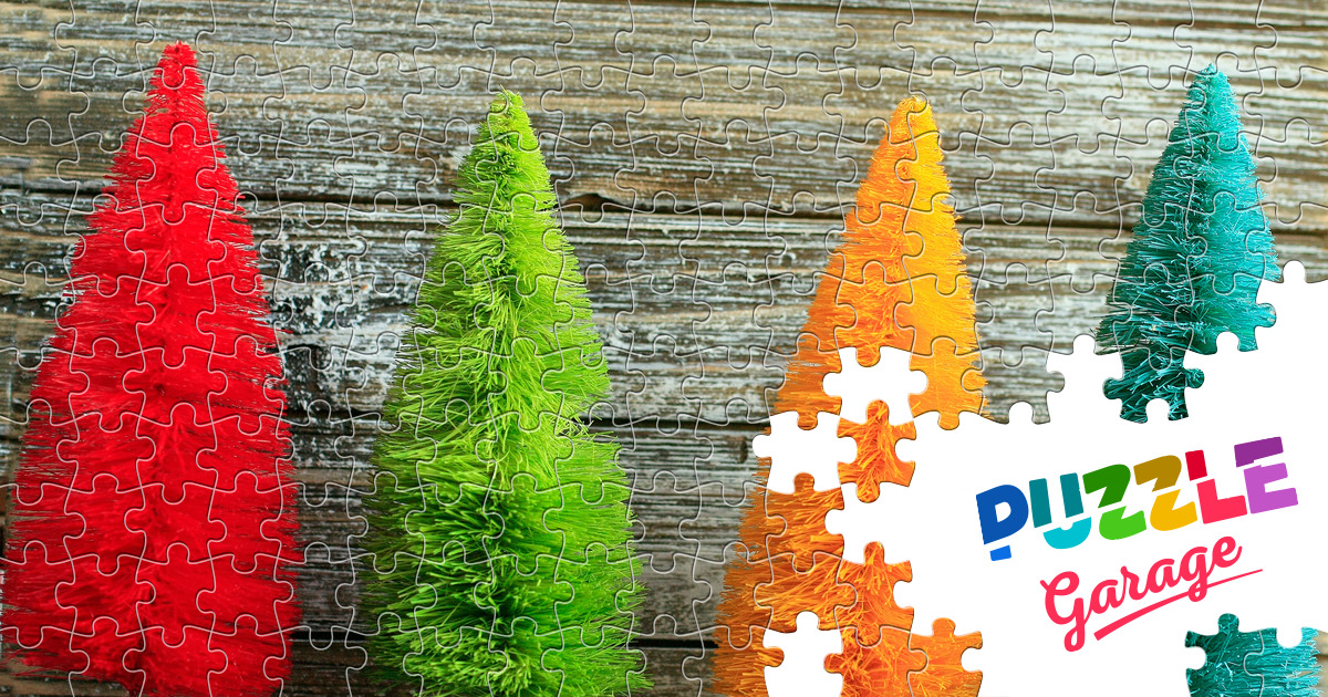 Multicolored christmas trees Jigsaw Puzzle (Holidays, Christmas ...