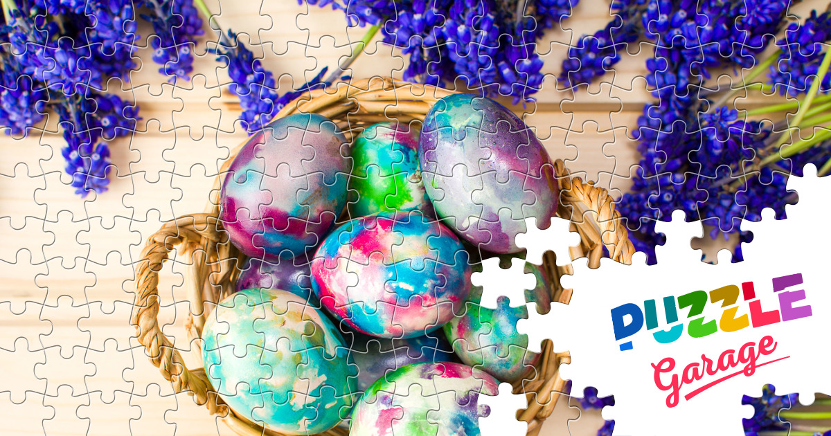 Colorful easter eggs and flowers Jigsaw Puzzle (Holidays, Easter ...