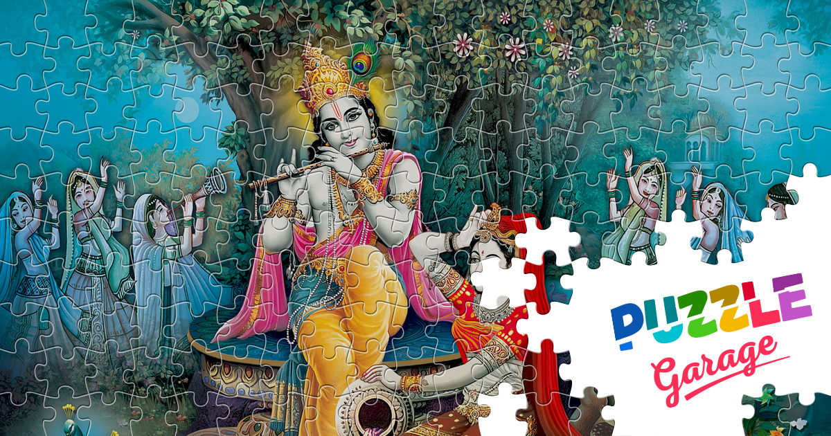 Radha and Krishna Jigsaw Puzzle (Art, Painting) | Puzzle Garage