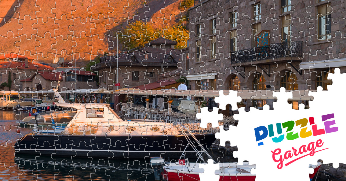 Boat at the pier of Behramkale village Jigsaw Puzzle (Countries, Turkey ...