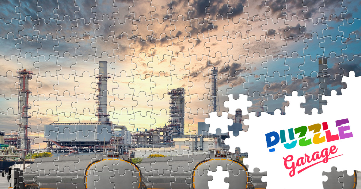 Tanker trucks at the oil refinery Jigsaw Puzzle (Technics, Auto ...