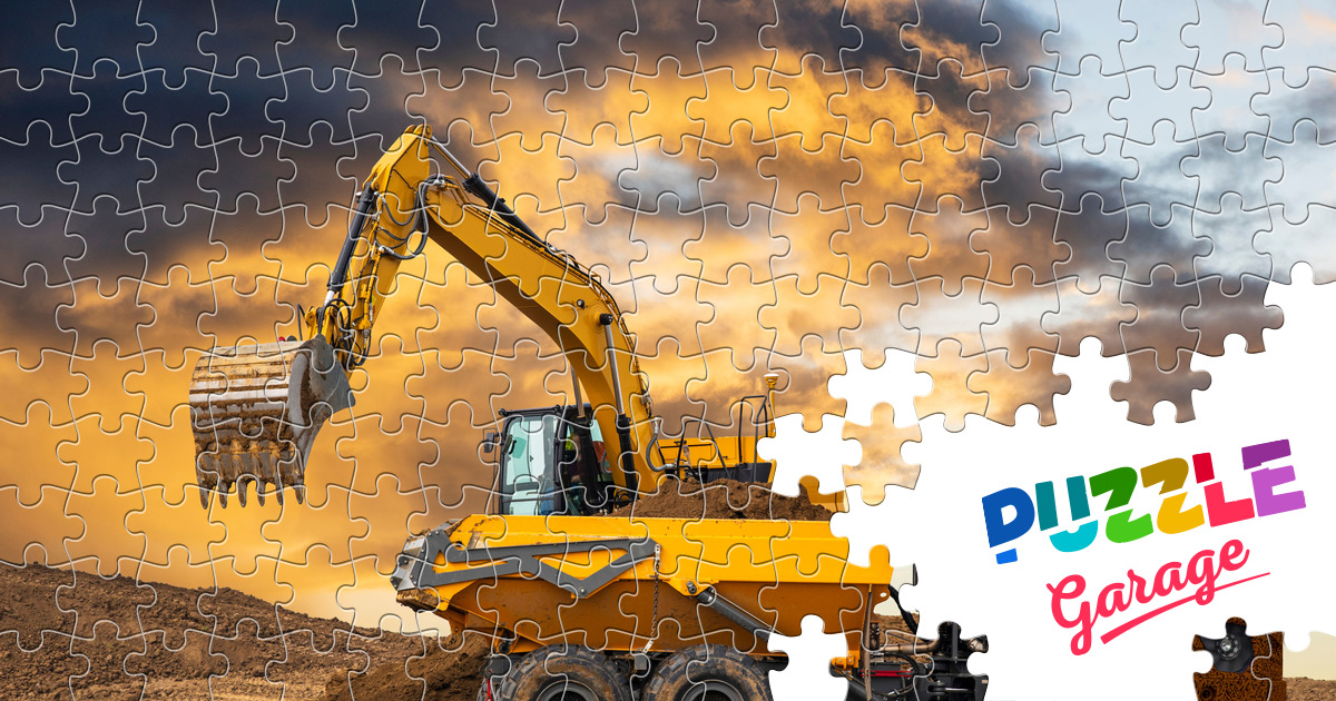Excavator on a construction site Jigsaw Puzzle (Technics, Special ...