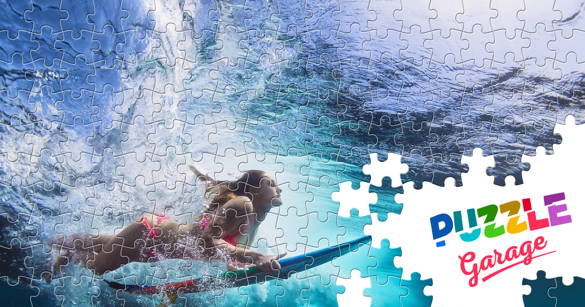 Surfer underwater Jigsaw Puzzle (Nature, Seas and Oceans) | Puzzle Garage