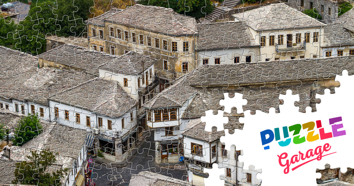 Rooftops in Gjirokaster Jigsaw Puzzle (Architecture, Roofs) | Puzzle Garage