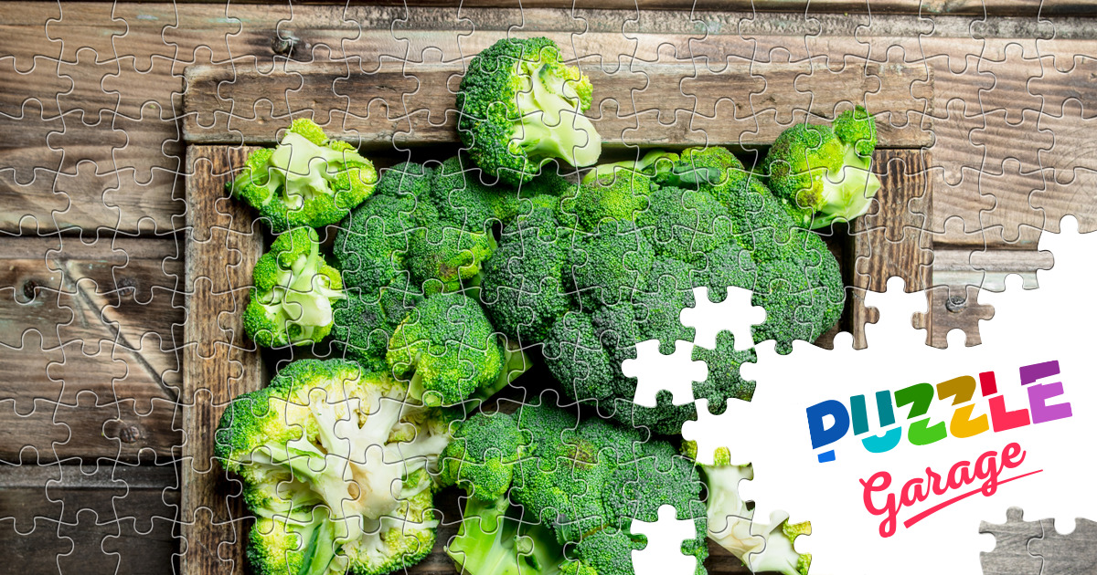 Broccoli in a wooden box Jigsaw Puzzle (Plants, Vegetables) | Puzzle Garage