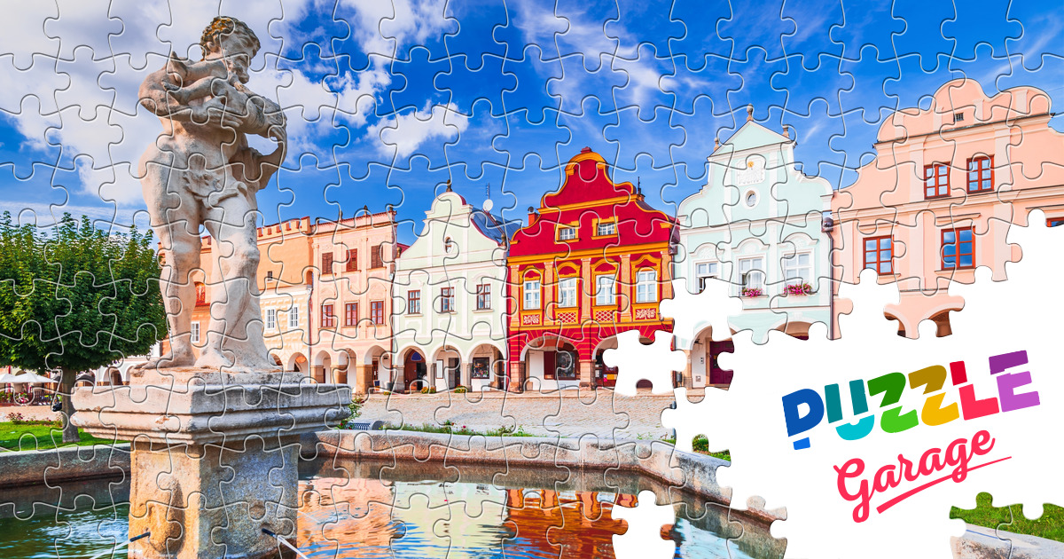 Main square of Telč Jigsaw Puzzle (Countries, Czech Republic) | Puzzle ...