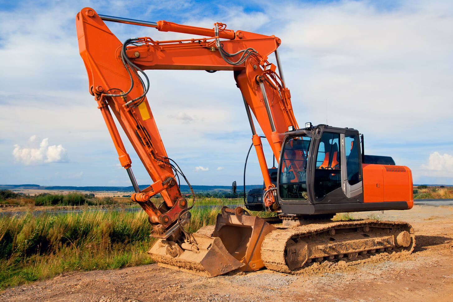 Orange excavator Jigsaw Puzzle (Technics, Special machinery) | Puzzle ...