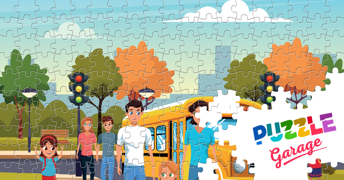 Parents meet children from school Jigsaw Puzzle (For children ...