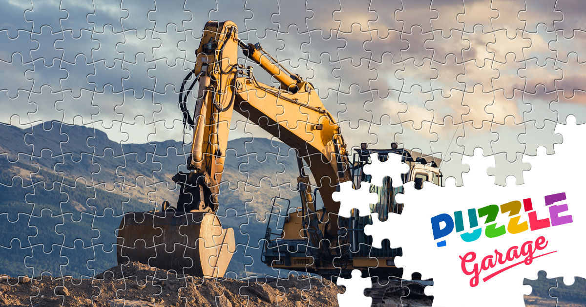 Excavator on the hill Jigsaw Puzzle (Technics, Special machinery ...