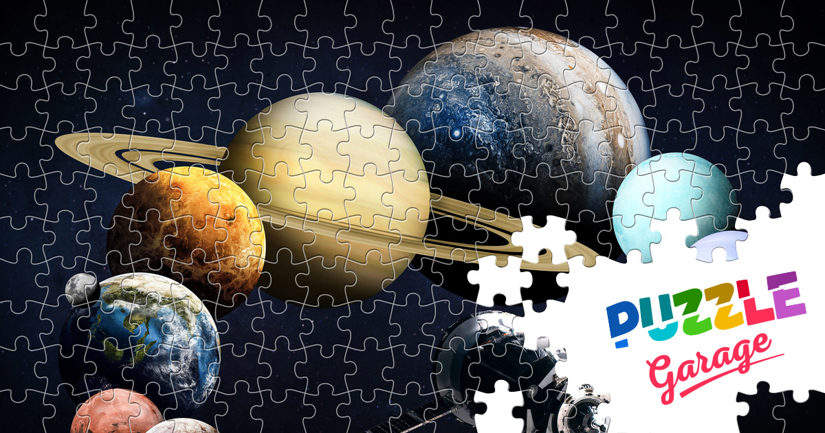 Satellite on the background of the planets Jigsaw Puzzle (Space ...