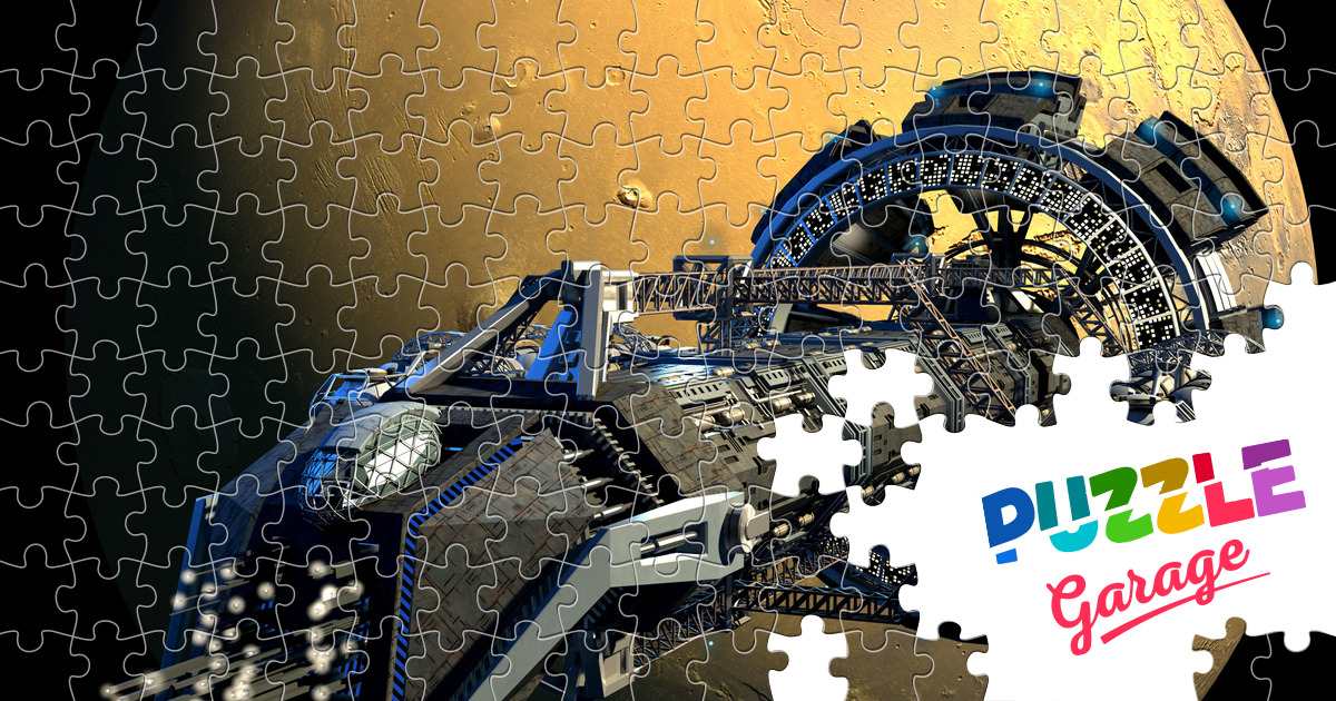 Ship on the background of Mars Jigsaw Puzzle (Space, Sci-Fi) | Puzzle ...