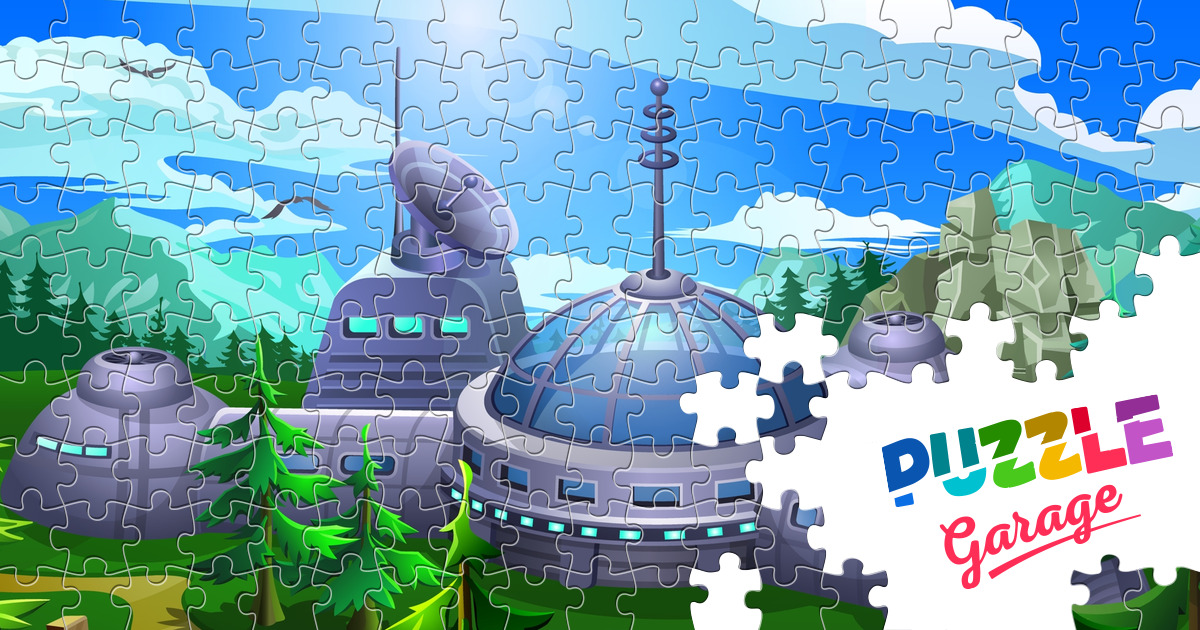 City of the future under the dome Jigsaw Puzzle (For children, Cartoon ...