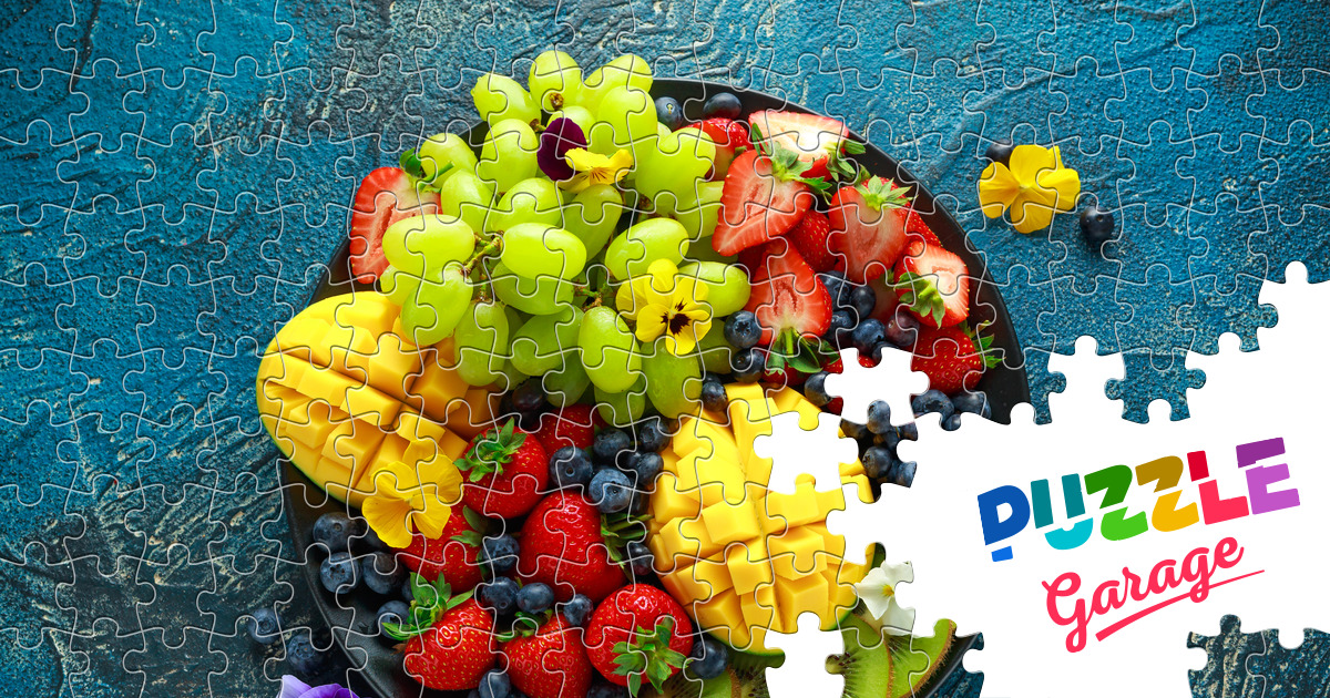 Fruits and berries on a plate Jigsaw Puzzle (Plants, Fruits) | Puzzle ...