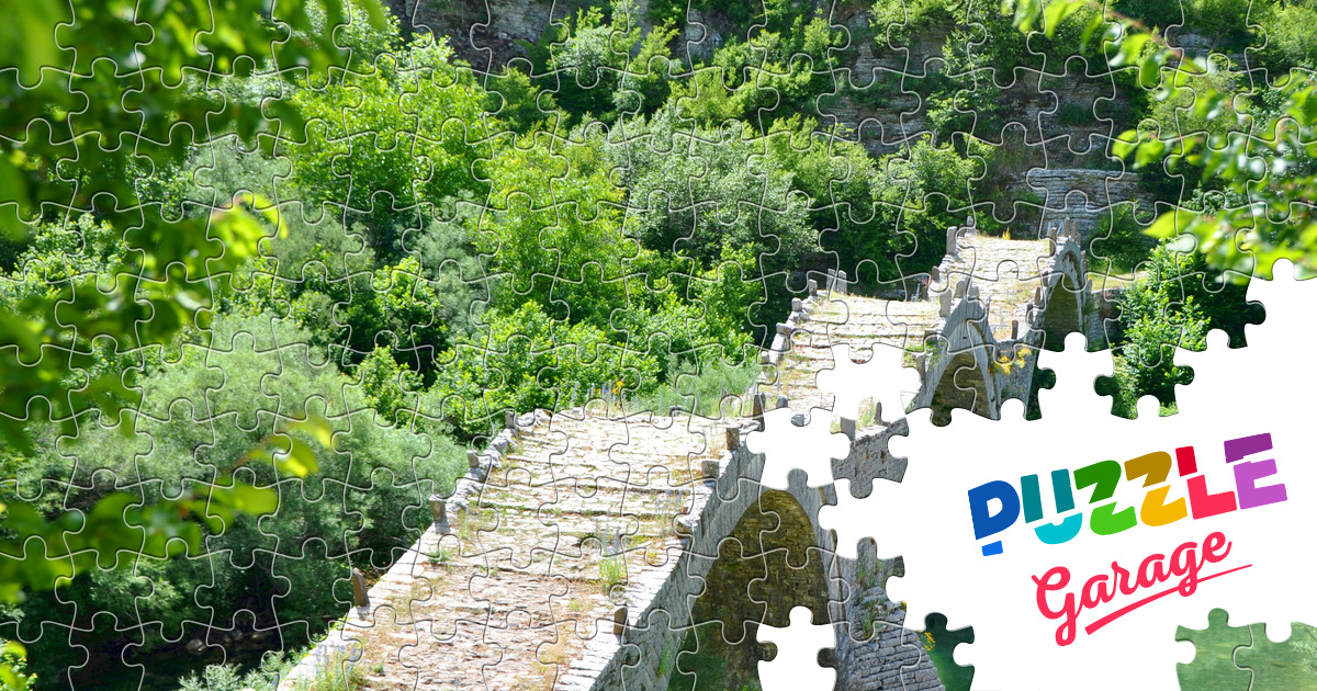 Three-arch bridge Kalogerico Jigsaw Puzzle (Countries, Greece) | Puzzle ...