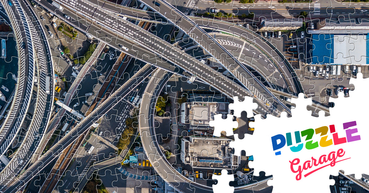 Top view of the motorway Jigsaw Puzzle (Countries, Japan) | Puzzle Garage