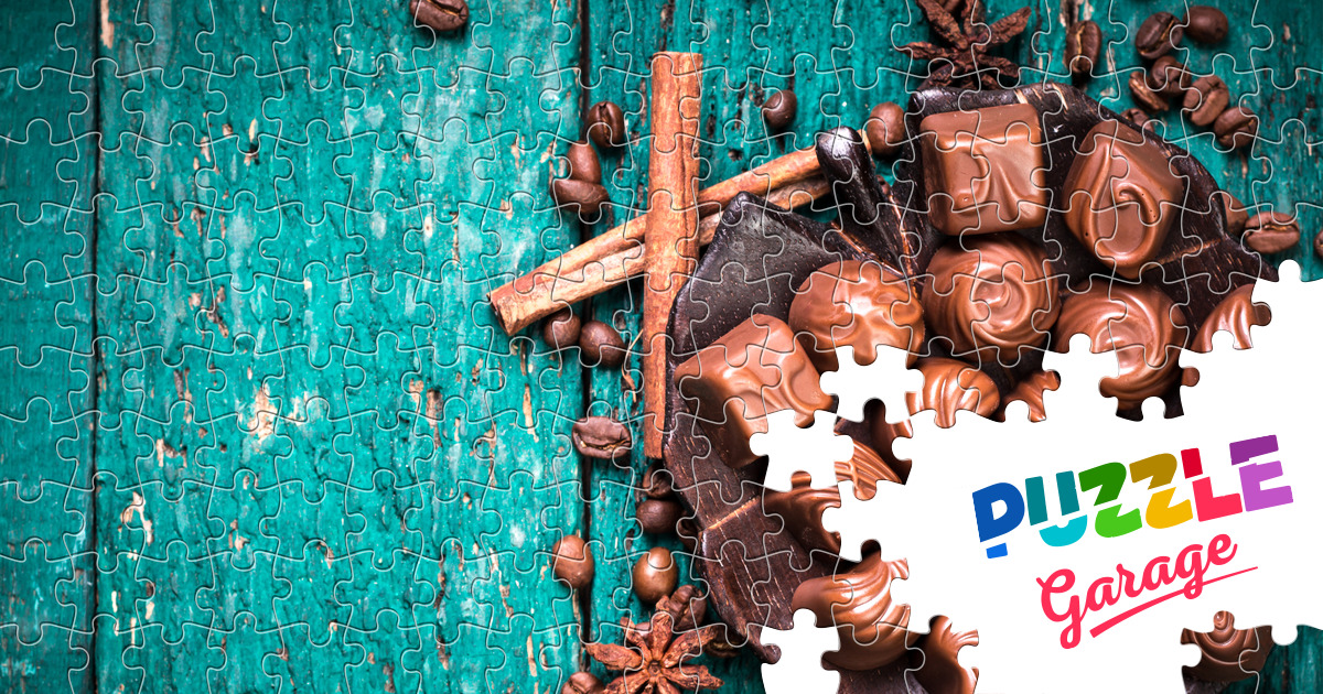 Chocolate candies on wooden background Jigsaw Puzzle (Home, Food ...
