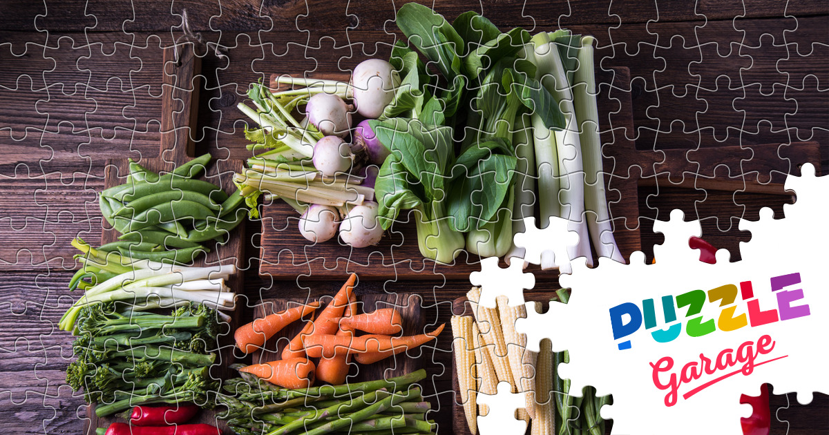 Vegetables on wooden boards Jigsaw Puzzle (Plants, Vegetables) | Puzzle ...