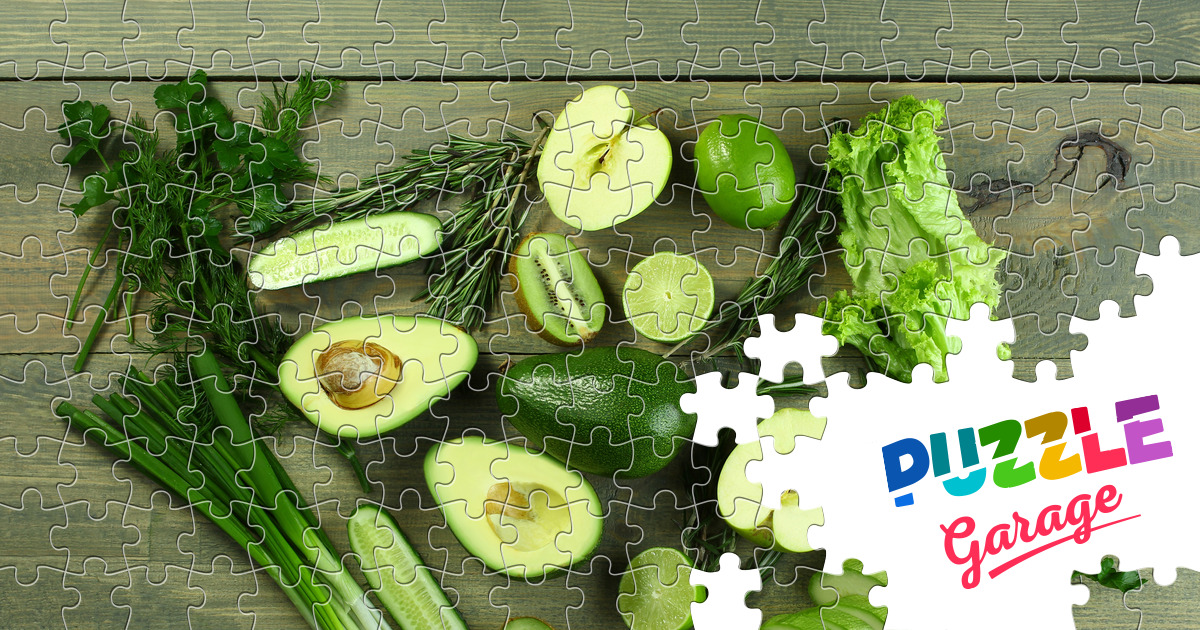 Green vegetables and fruits on the table Jigsaw Puzzle (Plants ...