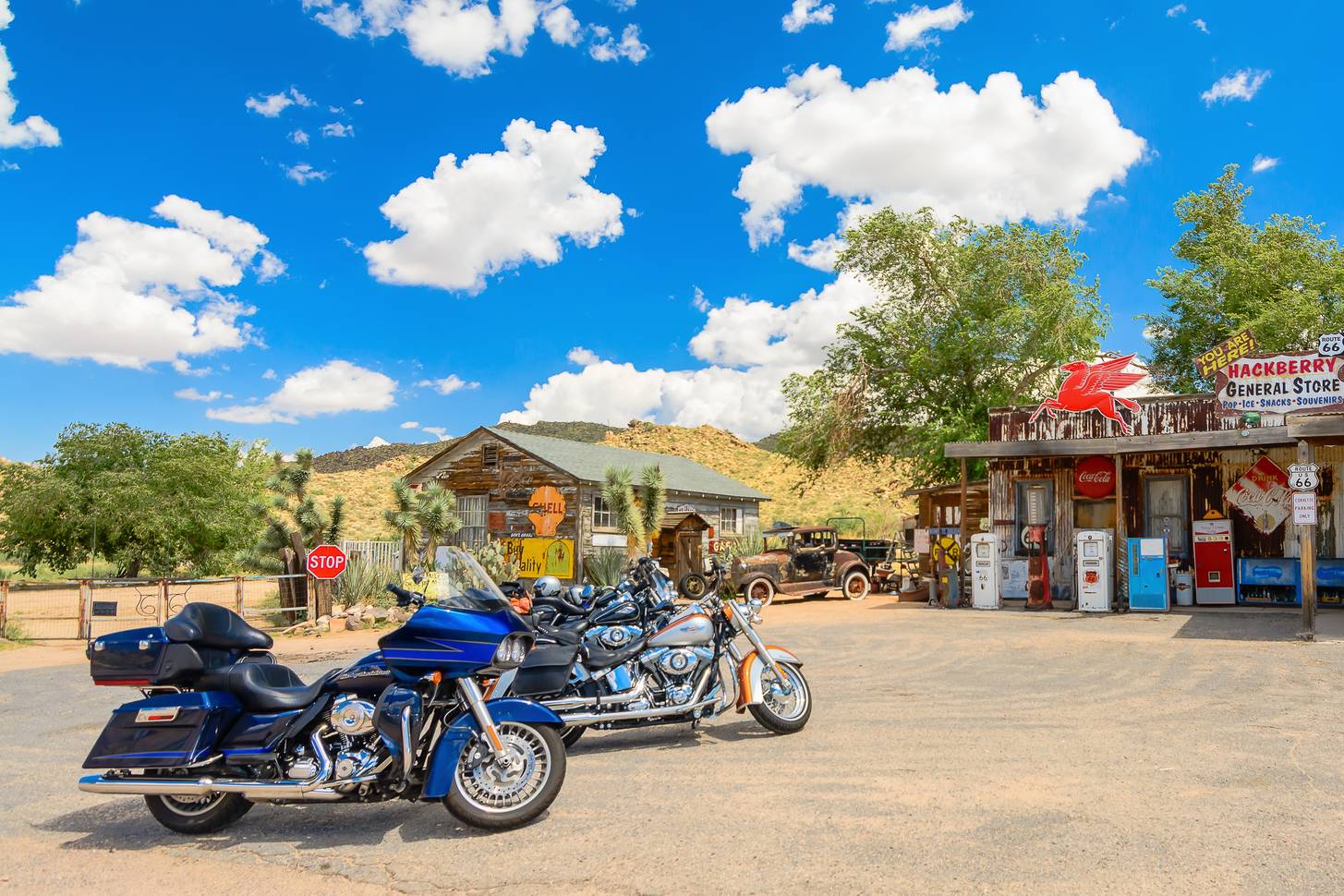Motorcycles at the entrance to the store Jigsaw Puzzle (Technics, Moto ...