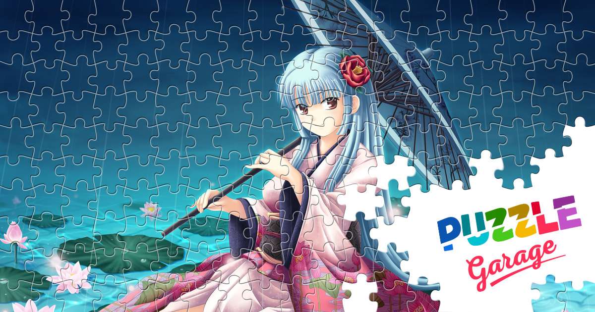 Girl on a water lily Jigsaw Puzzle (Art, Anime) | Puzzle Garage