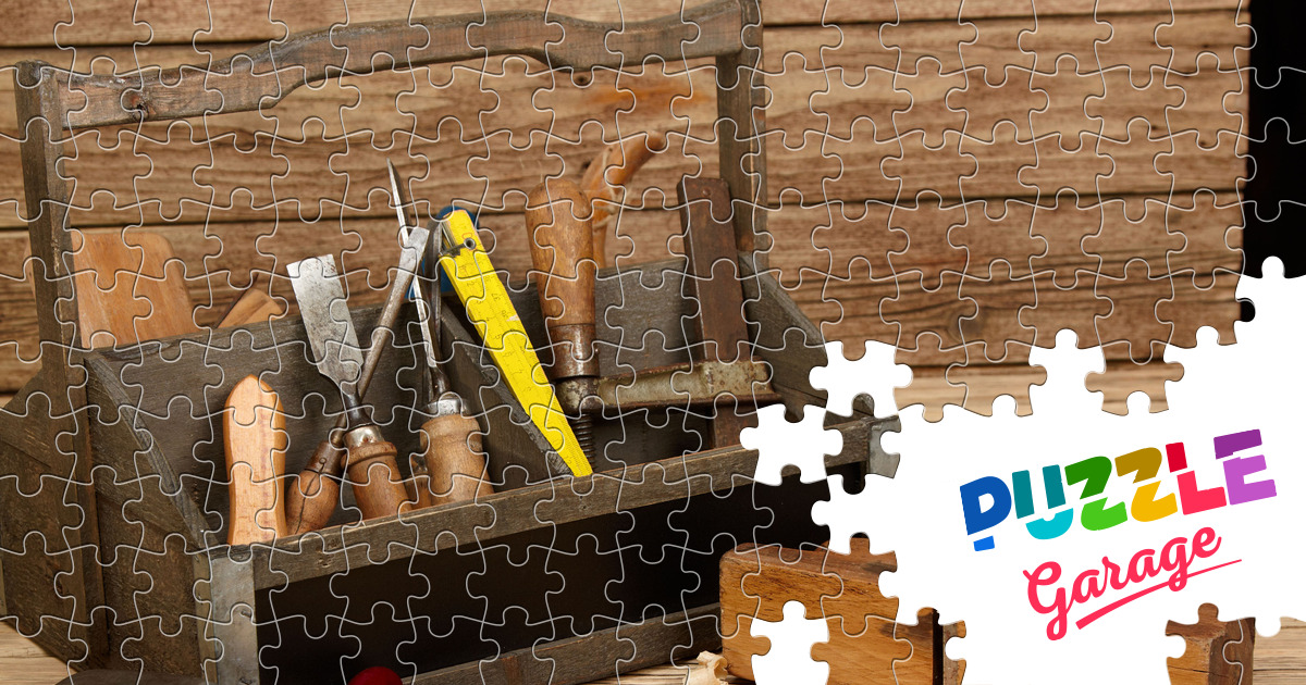 Hand tools in a wooden box Jigsaw Puzzle (Stuff, Tools) | Puzzle Garage