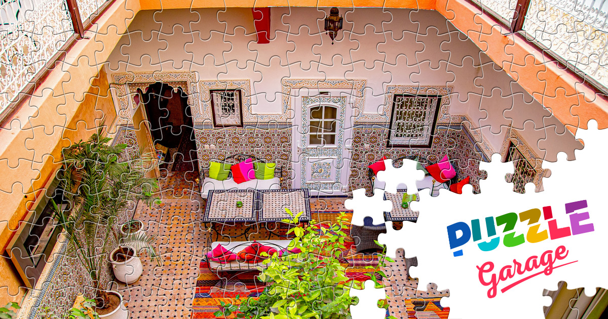 Interior of a riad in Marrakech Jigsaw Puzzle (Countries, Morocco ...