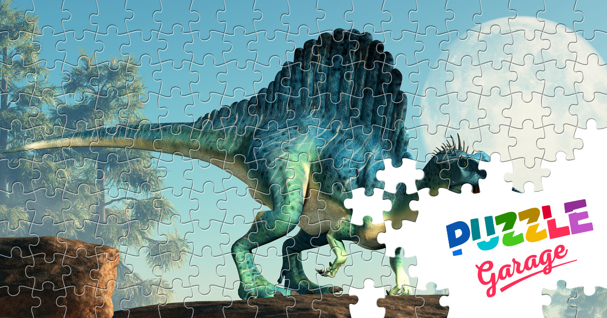 Spinosaurus on the background of the moon Jigsaw Puzzle (Animals ...