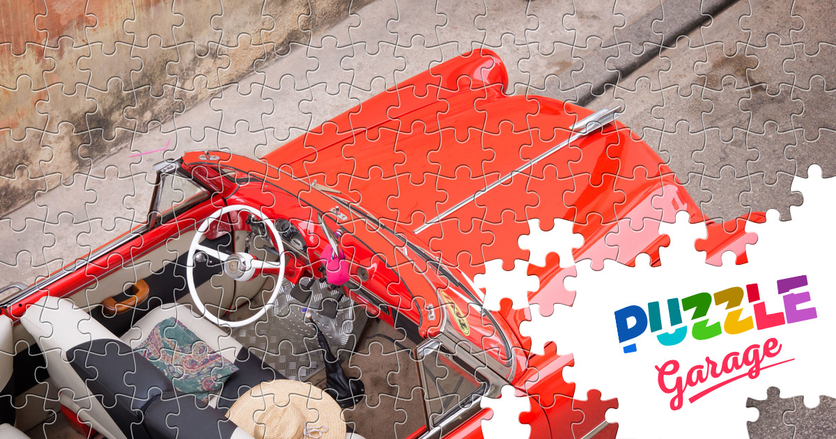 Red retro convertible Jigsaw Puzzle (Technics, Auto) | Puzzle Garage