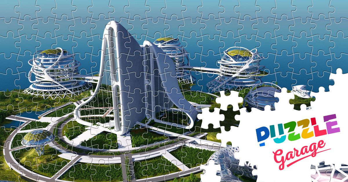 City of the future on the coast Jigsaw Puzzle (Space, Sci-Fi) | Puzzle ...