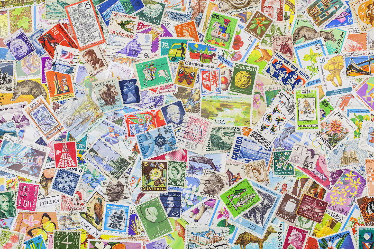Postage stamps from different countries Jigsaw Puzzle (Other ...