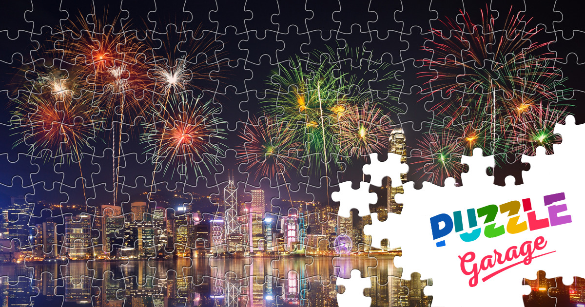 Night fireworks Jigsaw Puzzle (Holidays, New Year) | Puzzle Garage