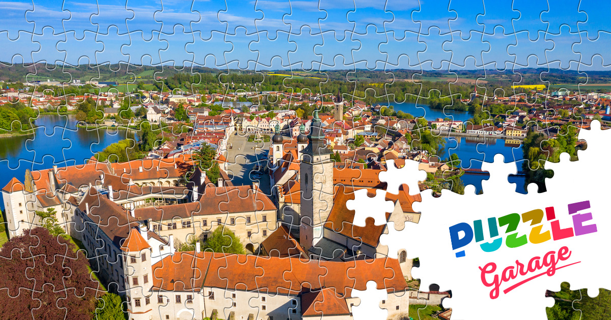 View of the city of Telč Jigsaw Puzzle (Countries, Czech Republic ...