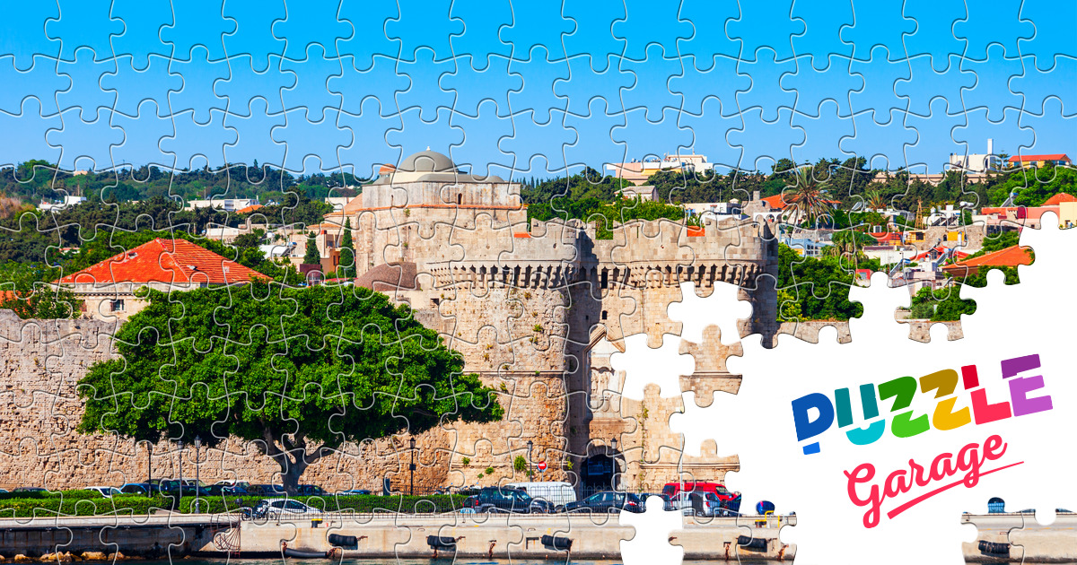 Walls and gates of the city of Rhodes Jigsaw Puzzle (Countries, Greece ...