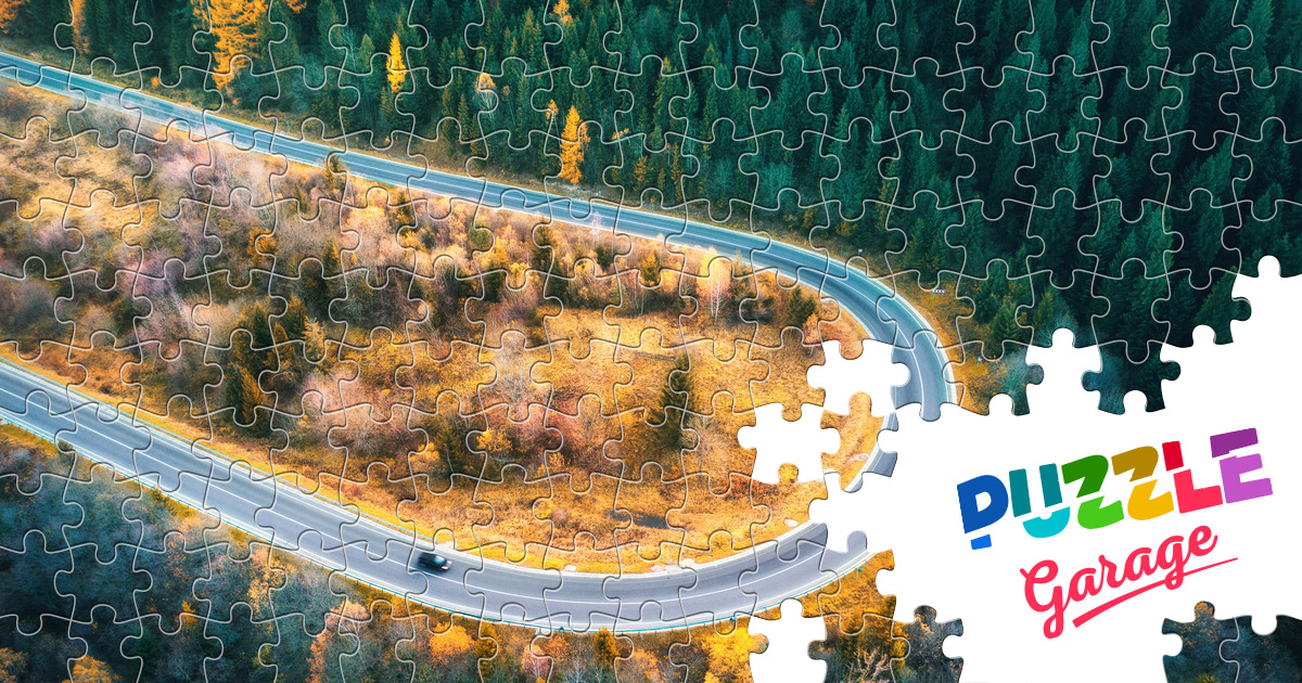 Aerial view of a mountain road Jigsaw Puzzle (Other, Aerial view ...