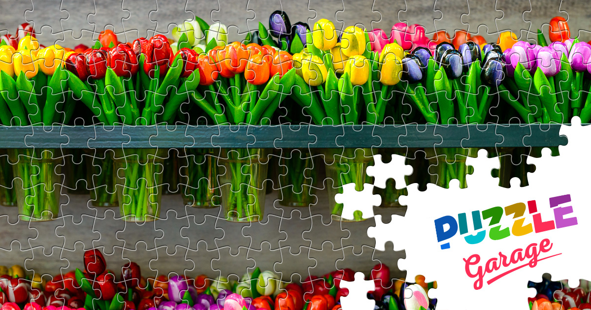 Wooden tulips Jigsaw Puzzle (Countries, Netherlands) | Puzzle Garage