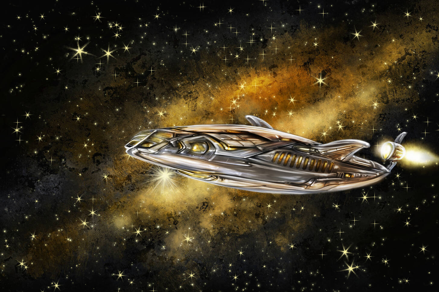 Spaceship among the stars Jigsaw Puzzle (Space, Cosmonautics) | Puzzle ...