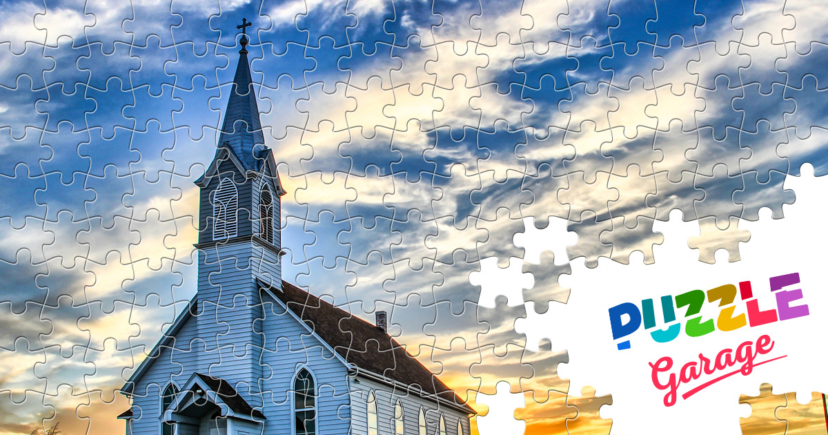 Church at dusk Jigsaw Puzzle (Countries, USA) | Puzzle Garage