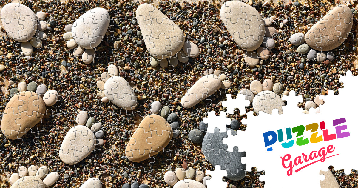 Stone footprints on the beach Jigsaw Puzzle (Nature, Seas and Oceans ...