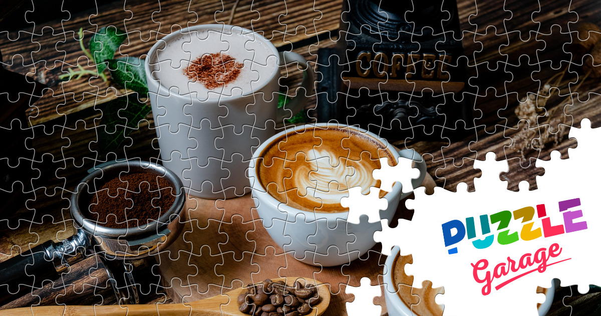 Cups of coffee on the table Jigsaw Puzzle (Home, Food) | Puzzle Garage