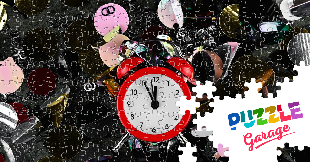 Alarm clock among sparkles Jigsaw Puzzle (Stuff, Watches) | Puzzle Garage