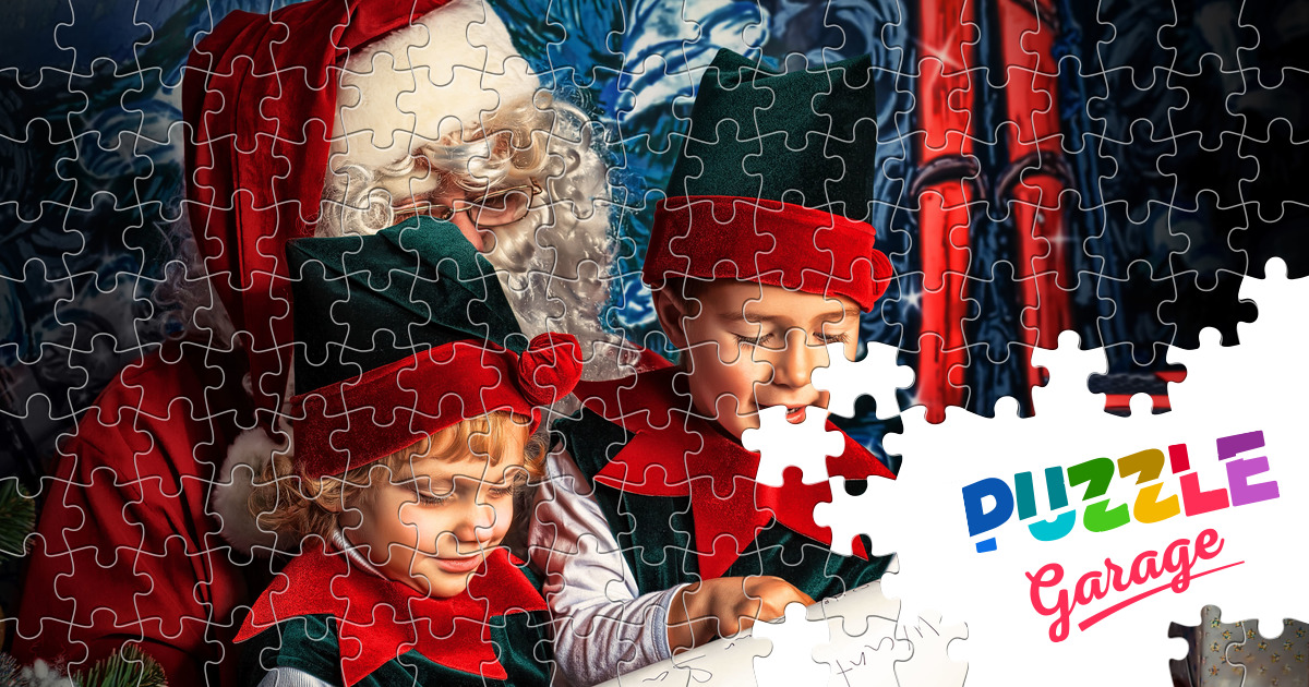 Santa Claus and elves Jigsaw Puzzle (Holidays, Christmas) | Puzzle Garage